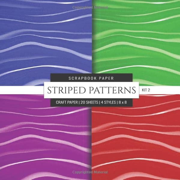 Striped Patterns Scrapbook Paper Kit 2: Patterned 8x8 Decorative Craft ...