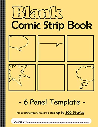 Blank Comic Strip Book: 6 panel template blank comic strip book for ...