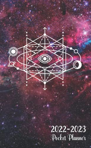2022-2023 Pocket Planner: Funky Cosmic 2 Year Monthly Pocket Calendar ...