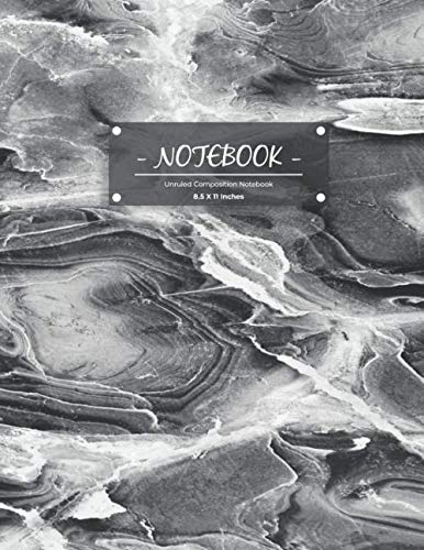 Notebook: Black Marble, Unlined Composition Notebook, Marble Unruled ...