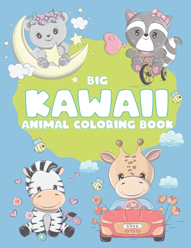 Big Kawaii Animals Coloring Book - Super Cute Kawaii Animals Coloring ...
