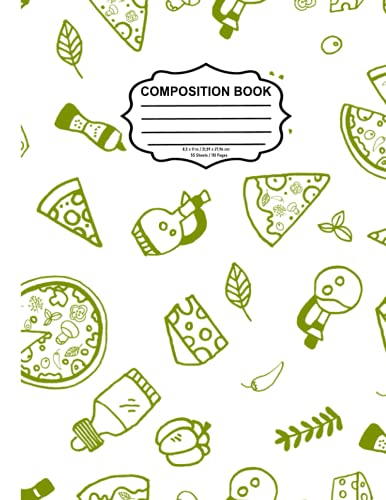 110 Pages, 8,5x11" Graphing Grid Paper, Pizza Notebook Journal ...