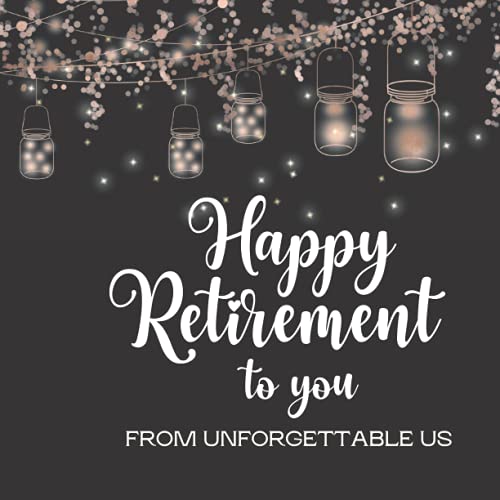 Happy Retirement Guest Book With Rose Gold Theme: Black Retirement ...