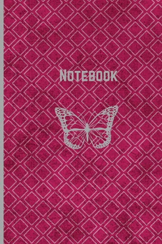 Notebook: 100 page 6"x9" Pink and Grey Butterfly Composition Notebook ...
