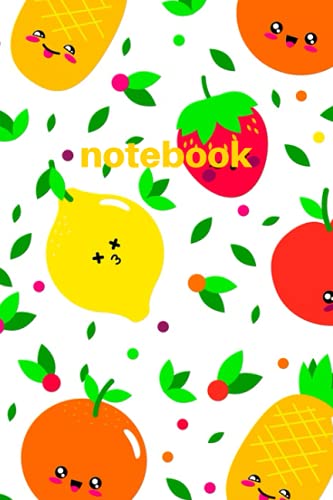 Cute Kawaii Fruit 6x9 journal notebook or diary for writing: 100 lined ...