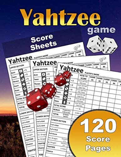 Yahtzee Game Score Sheets: 8.5X11" 120 Score Pages Premium Quality ...