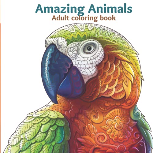 Amazing Animals adult coloring book: Adult Coloring Book, Stress ...
