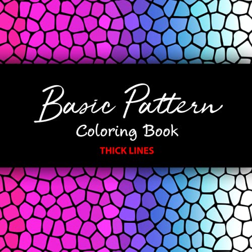 Basic Pattern Coloring Book THICK LINES: imple Pattern Coloring Book ...