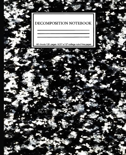 Decomposition Notebook: Wide Ruled Paper Notebook Journal | black and ...