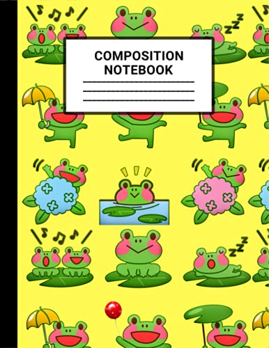 Composition Notebook: Kawaii Toad Fun Pattern Journal - Wide Ruled Frog ...