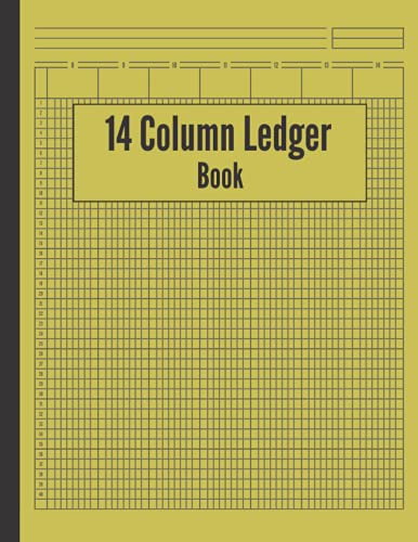 14 Column Ledger Book: 14 Column Ledger Paper, Columnar Pad 14 Columns, Bookkeeping Record Book ...