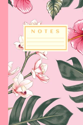 Notes: Cute Pink Abstract Tropical Hibiscus Floral Notebook Dotted ...