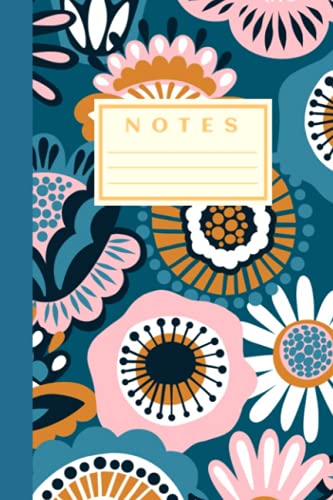 Notes: Cute Blue Modern Folk Floral Notebook Dotted Journal by BTG TECH ...