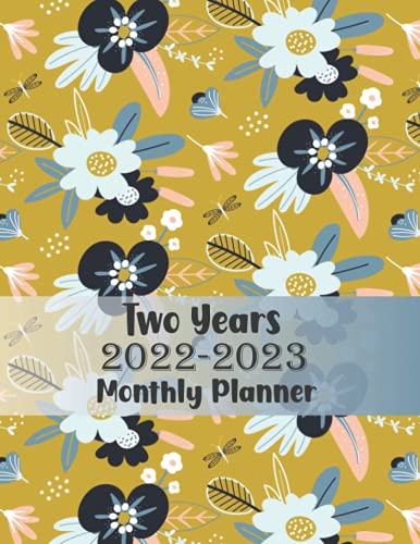 2022-2023 Monthly Planner: Floral 2 Years Monthly Planner (January 2022 ...