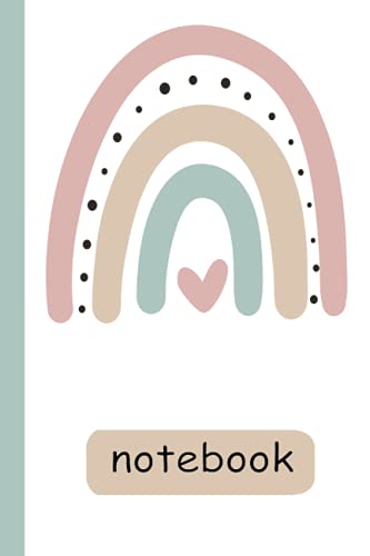Boho Rainbow Lined Notebook, Minimalistic rainbow lined notebook, Cute ...