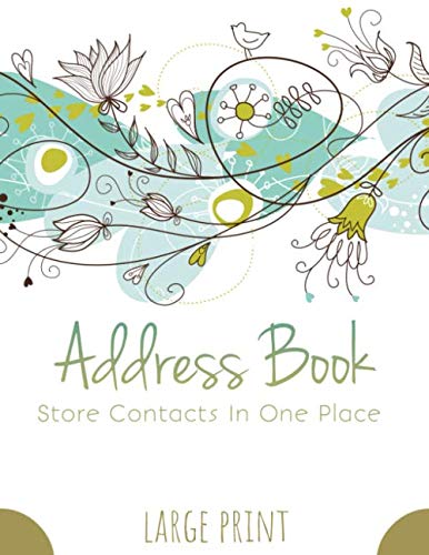 Address Book Large Print: Contacts, Addresses, Telephone Emergency ...