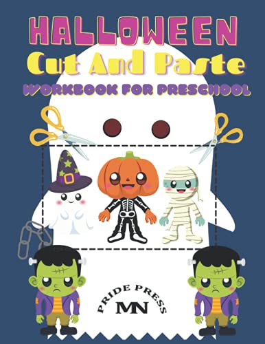 Halloween Cut And Paste Workbook For Preschool: Halloween Scissor ...