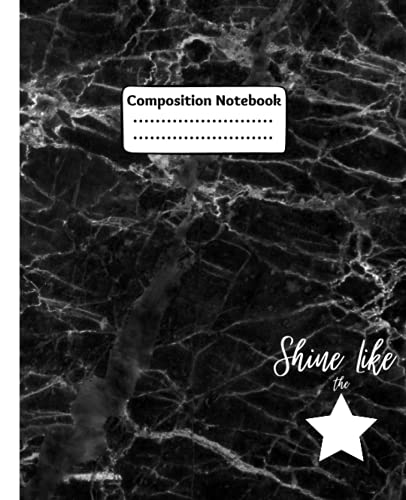 black marble composition notebook wide ruled shine like the stars ...