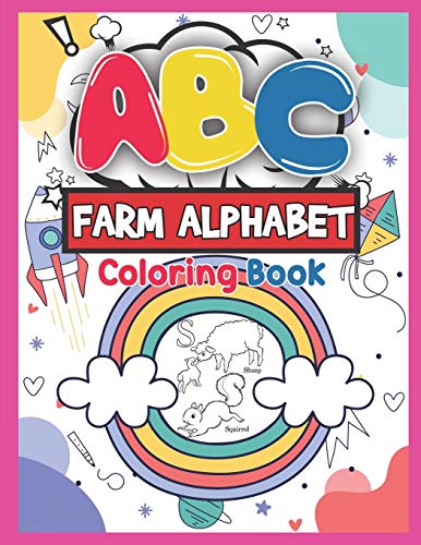 ABC Farm Alphabet Coloring Book: ABC Farm Alphabet Activity Coloring ...