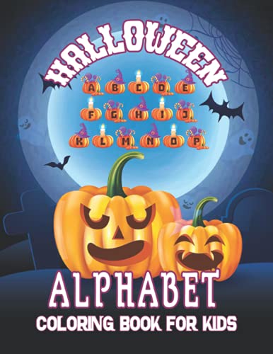 Halloween alphabet coloring book for kids: beginner kids halloween ...