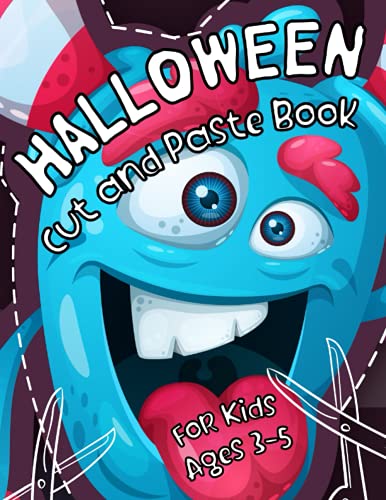 Cut and Paste Book for Kids Ages 3-5: Halloween Scissor Skills ...