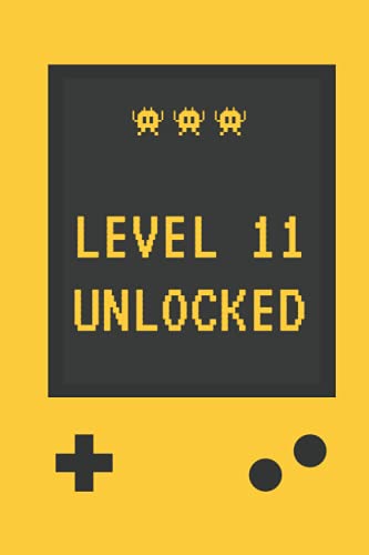 LEVEL 11 UNLOCKED Retro Video Gaming 11th Birthday Notebook Gift For level-11-unlocked-retro-video-gaming-11th-birthday-notebook-gift-for