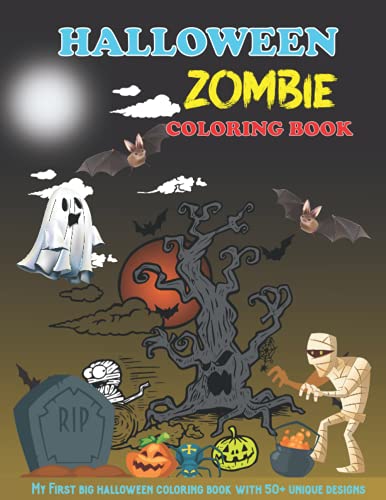 HALLOWEEN Zombie Coloring Book: 50+ Halloween Characters Coloring Book ...