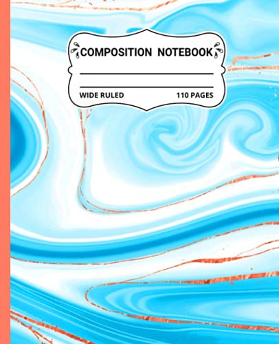 Marble Composition Notebook: Wide Ruled Paper Notebook Journal, Liquid ...