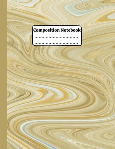 Yellow Composition Notebook Wide Ruled: Yellow Marble Wide Ruled Paper ...