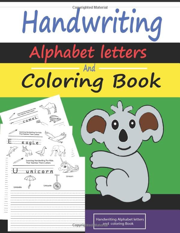 Handwriting Alphabet Letters and Coloring Books: Writing Workbook for ...