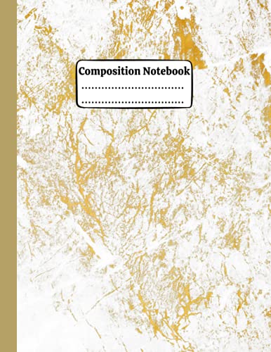 Yellow Composition Notebook Wide Ruled: Yellow Marble Wide Ruled Paper ...