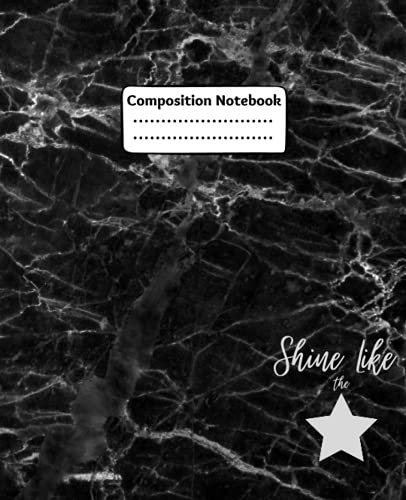 black marble composition notebook wide ruled shine like the stars ...