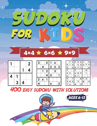 Sudoku For Kids Ages 6-12: 400 Easy Sudoku Puzzles For Kids And ...