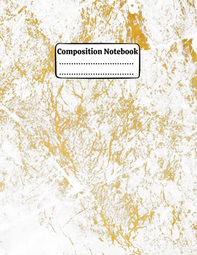 Yellow Composition Notebook Wide Ruled: Yellow Marble Wide Ruled Paper ...