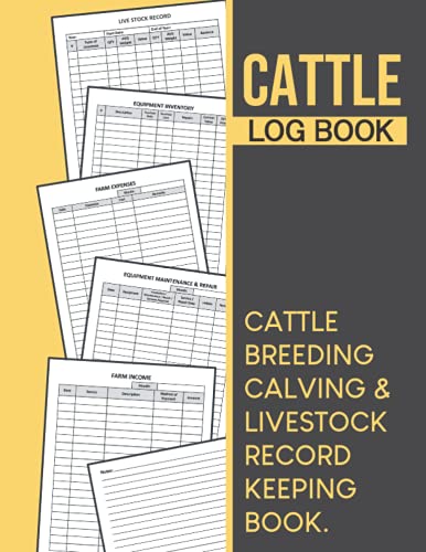 CATTLE LOG BOOK CATTLE BREEDING CALVING & LIVESTOCK RECORD KEEPING BOOK ...