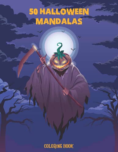 50 Halloween Mandalas: Halloween Coloring Book for Adults features ...