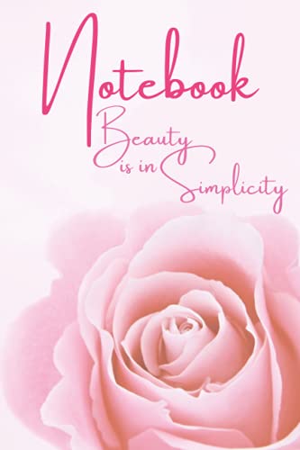 NOTEBOOK: NOTEBOOK JOURNAL BEAUTY IS IN SIMPLICITY PINK BLACK WHITE ...