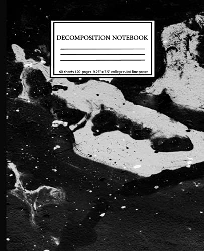 Decomposition Notebook: Wide Ruled Paper Notebook Journal | black and ...