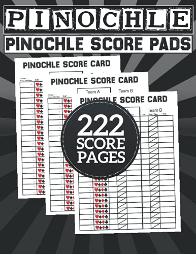Pinochle Score Pads 222 Score Pages: Pinochle Score Cards, Meld Table ...