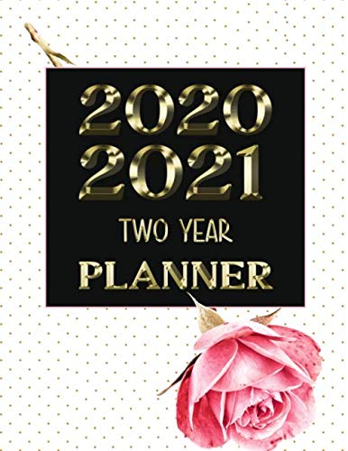 2020-2021 Two Year Planner: Gold Themed Pages: Colored Planner ...
