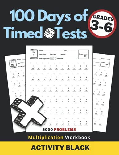 100 Days of Timed Tests, Multiplication: Math Drills, Practice Workbook ...