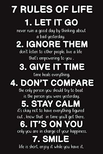 7 RULES OF LIFE Happy 40th Birthday:: Lined Journal Happy 40th Birthday ...
