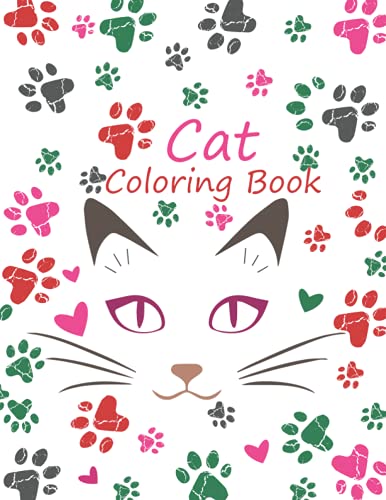 Cat Coloring Book: cat coloring book for adults, christmas cat coloring ...