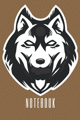 Brown Wolf Notebook | Wolf Retro Boho Native American Gift | Ruled ...