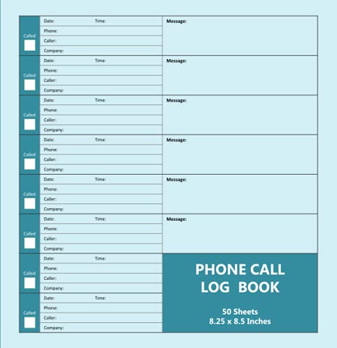 Phone Call Log Book: Voice Mail Log Book, 800 Messages Notepad, Voice ...