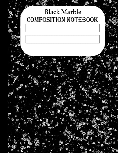 Black Marble Composition Notebook: College Ruled Marbled Notebook ...