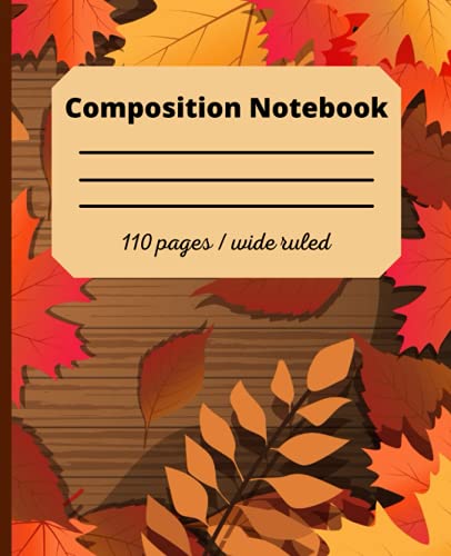 Composion Notebook: Pretty autumn and nuts-inspired cover wide-ruled ...
