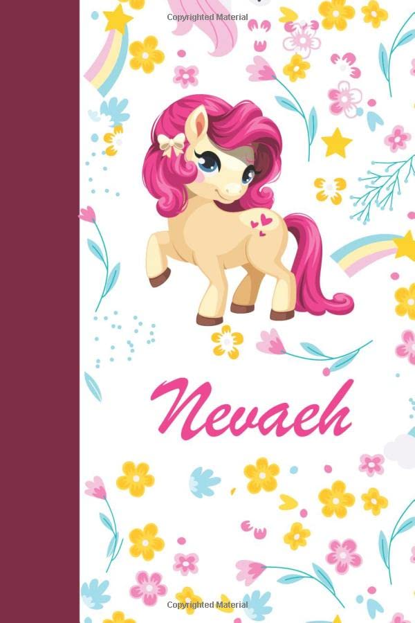 Nevaeh: Personalized Unicorn Sketchbook For Girls With Pink Name ...