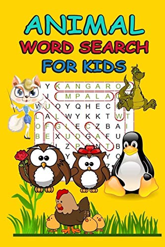 Animal Word Search For Kids: Fun Puzzles Book to Develop Visual Sight ...