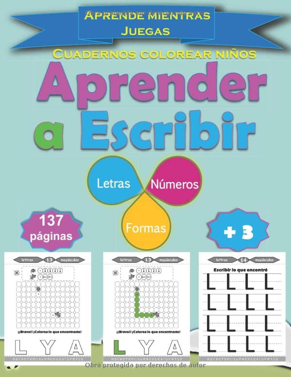 Aprender a Escribir : Letras, Numeros, Formas : Cuaderno Colorear Ninos ...